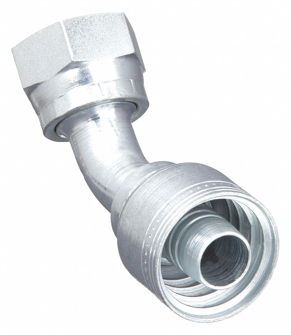 WEATHERHEAD, Steel x Steel, 45° Elbow, Hydraulic Crimp Fitting - 20JV91|08Z-L68 - Grainger