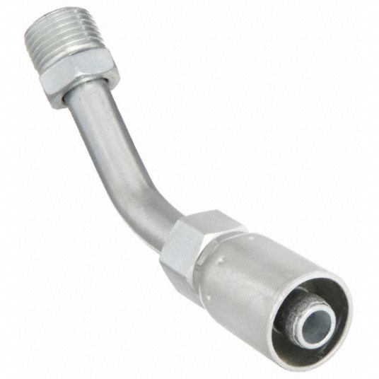 WEATHERHEAD, Steel x Steel, 45° Elbow, Hydraulic Crimp Fitting - 20JV07 ...