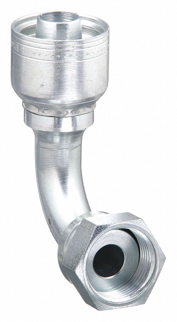 WEATHERHEAD, Steel x Steel, 90° Elbow, Hydraulic Crimp Fitting - 20JW28 ...