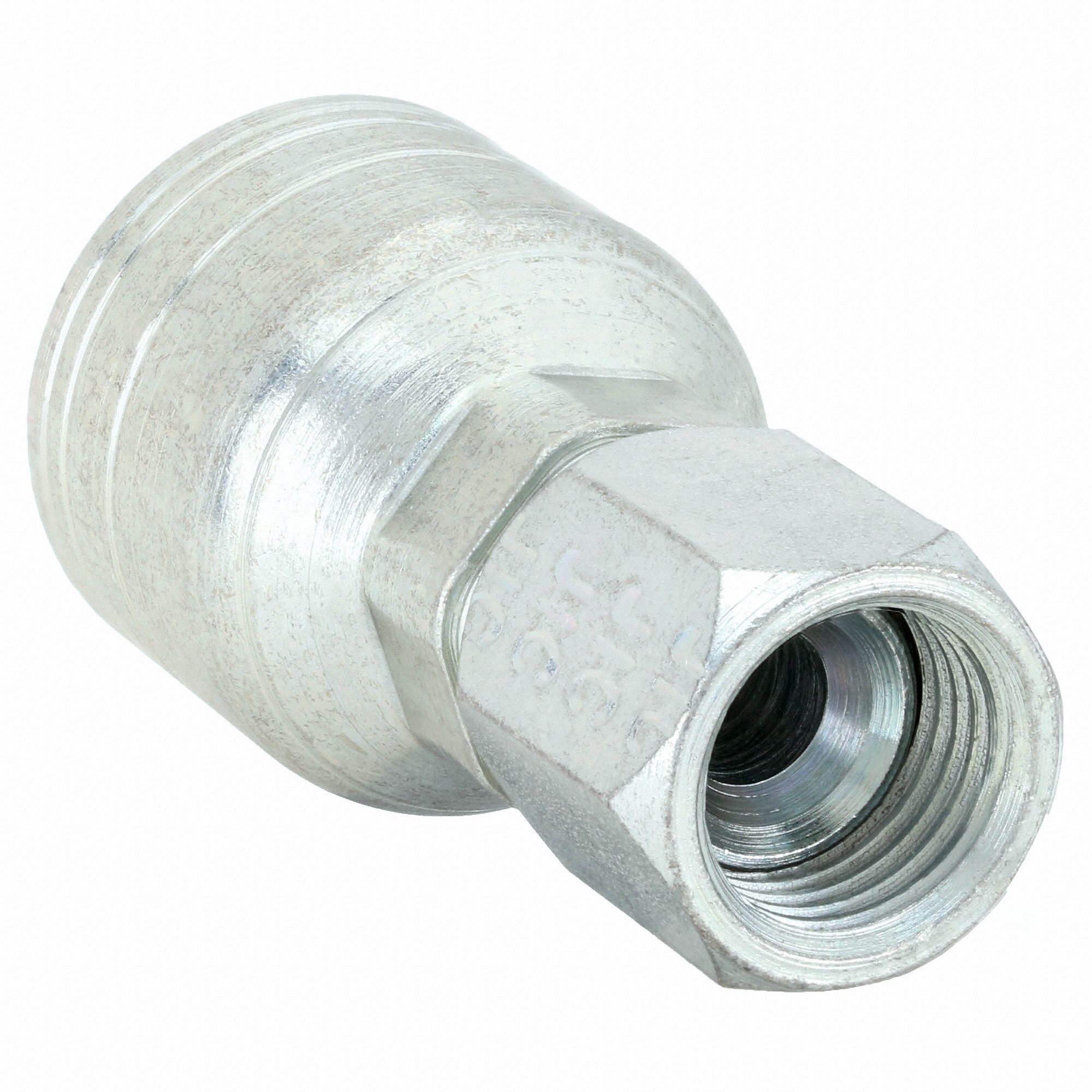 EATON WEATHERHEAD Hydraulic Crimp Fitting: Steel x Steel, Straight, -6 ...