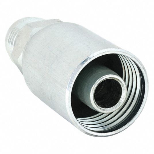 WEATHERHEAD, Carbon Steel x Carbon Steel, Straight, Hydraulic Crimp ...