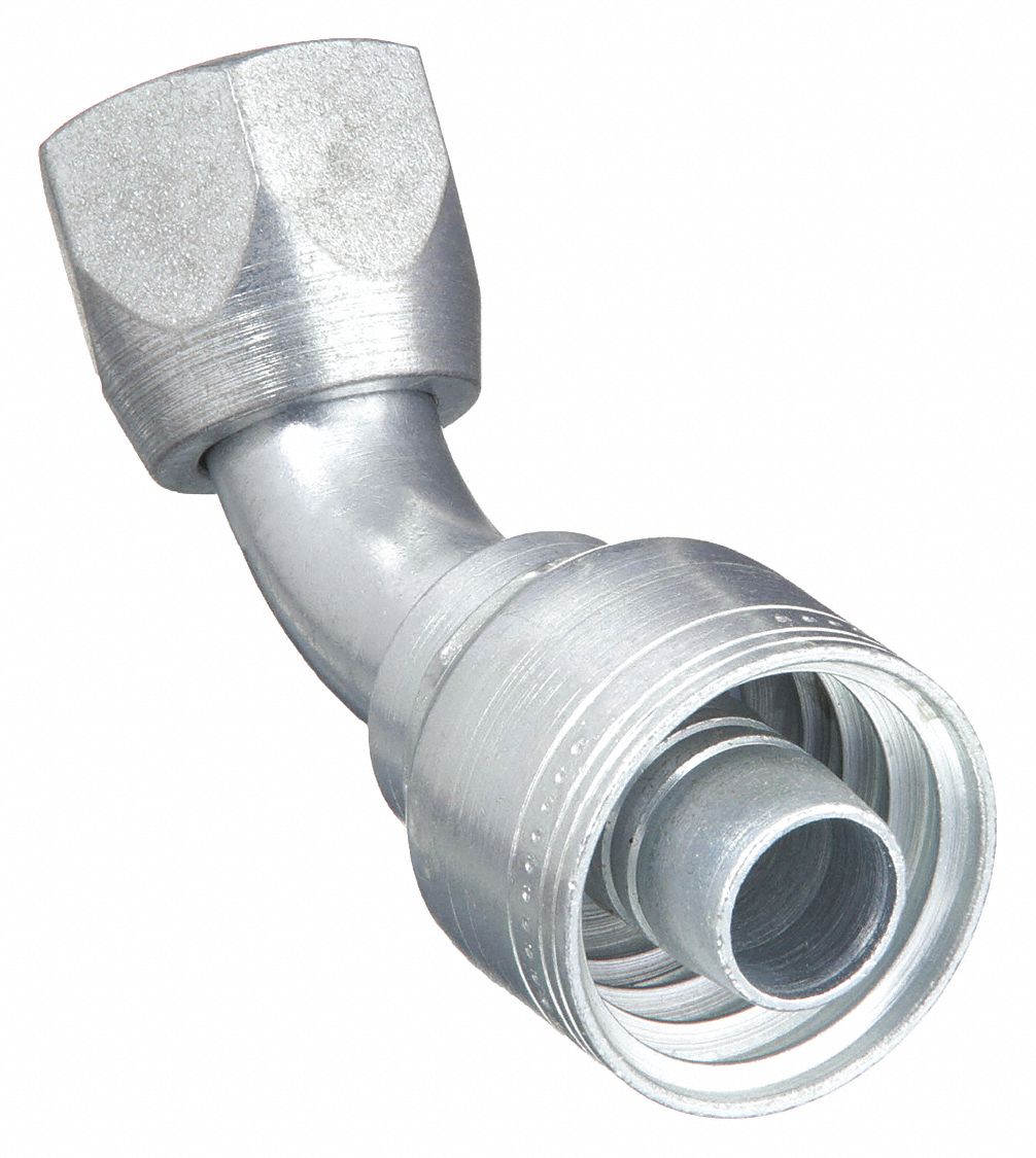 WEATHERHEAD, Steel x Steel, 45° Elbow, Hydraulic Crimp Fitting - 20JV41 ...