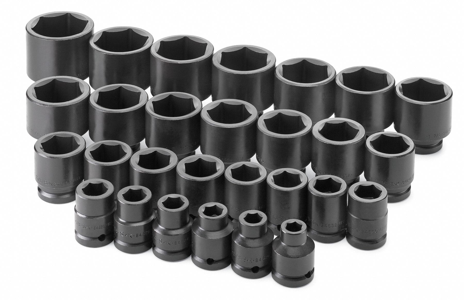 Impact Socket Set, Black Oxide, 3/4 in, Impact Rated No - Grainger