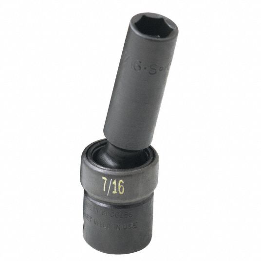 Flex Impact Socket, Drive Type Square, Drive Size 3/8 in - Grainger