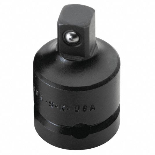 Impact Socket Adapter, Black Oxide, Output Drive Size 3/8 in, Female ...