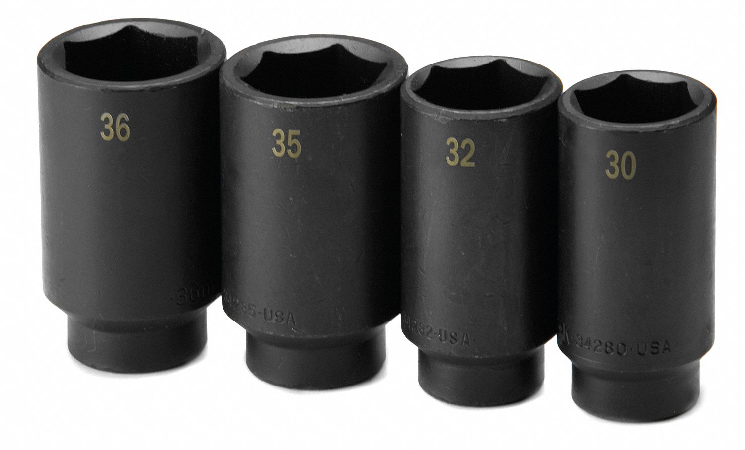 Impact Socket Set, Super Chrome, 1/2 in, Impact Rated No - Grainger