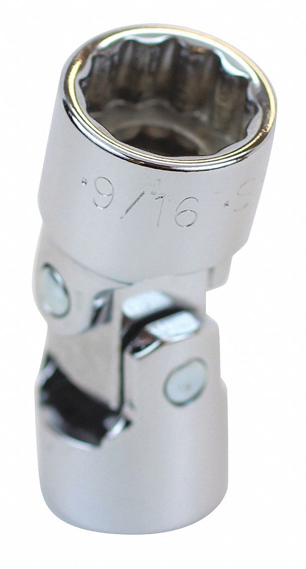 SK PROFESSIONAL TOOLS Flex Socket: 3/8 in Drive Size, 9/16 in Socket ...
