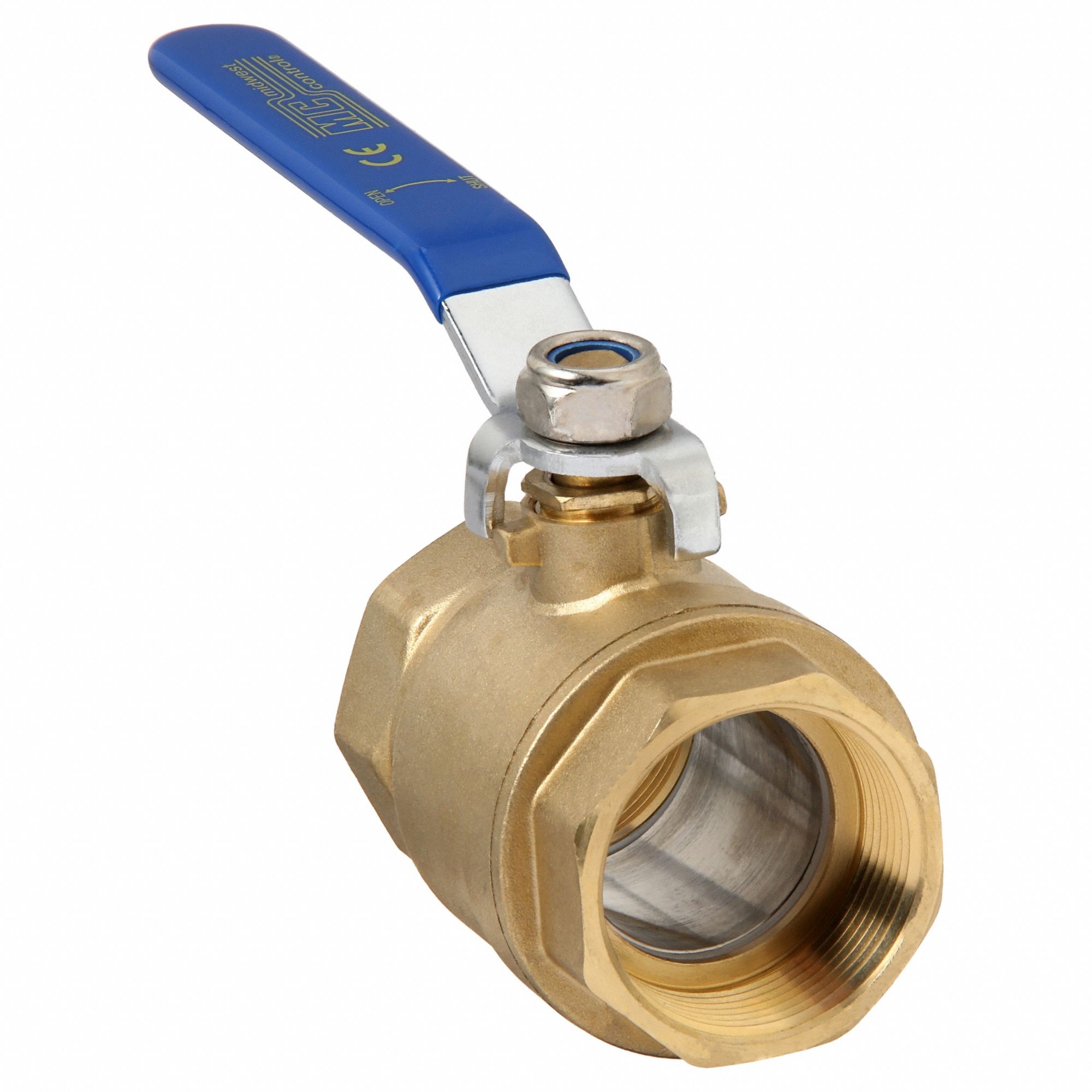 1 1/2 in, Brass, Manual Two-Way Ball Valve - 20K914|G-F600-150 - Grainger