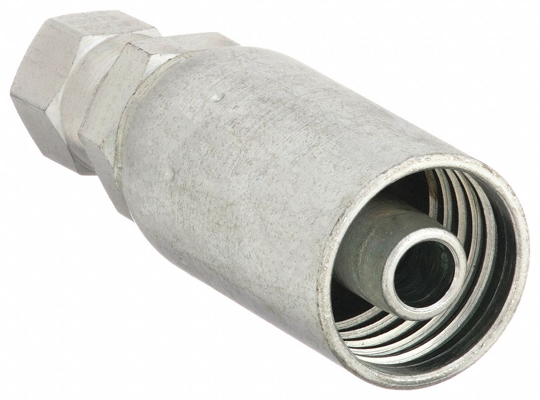 WEATHERHEAD, Carbon Steel x Carbon Steel, Straight, Hydraulic Crimp ...