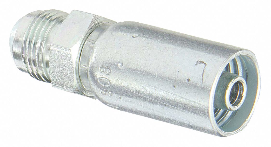 KURT, Carbon Steel, Straight, Hydraulic Crimp Fitting - 55RT41|MJ-06-08 ...