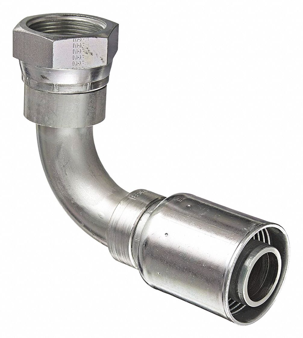 KURT, Carbon Steel, 90° Elbow, Hydraulic Crimp Fitting - 55RT80|FJX90 ...