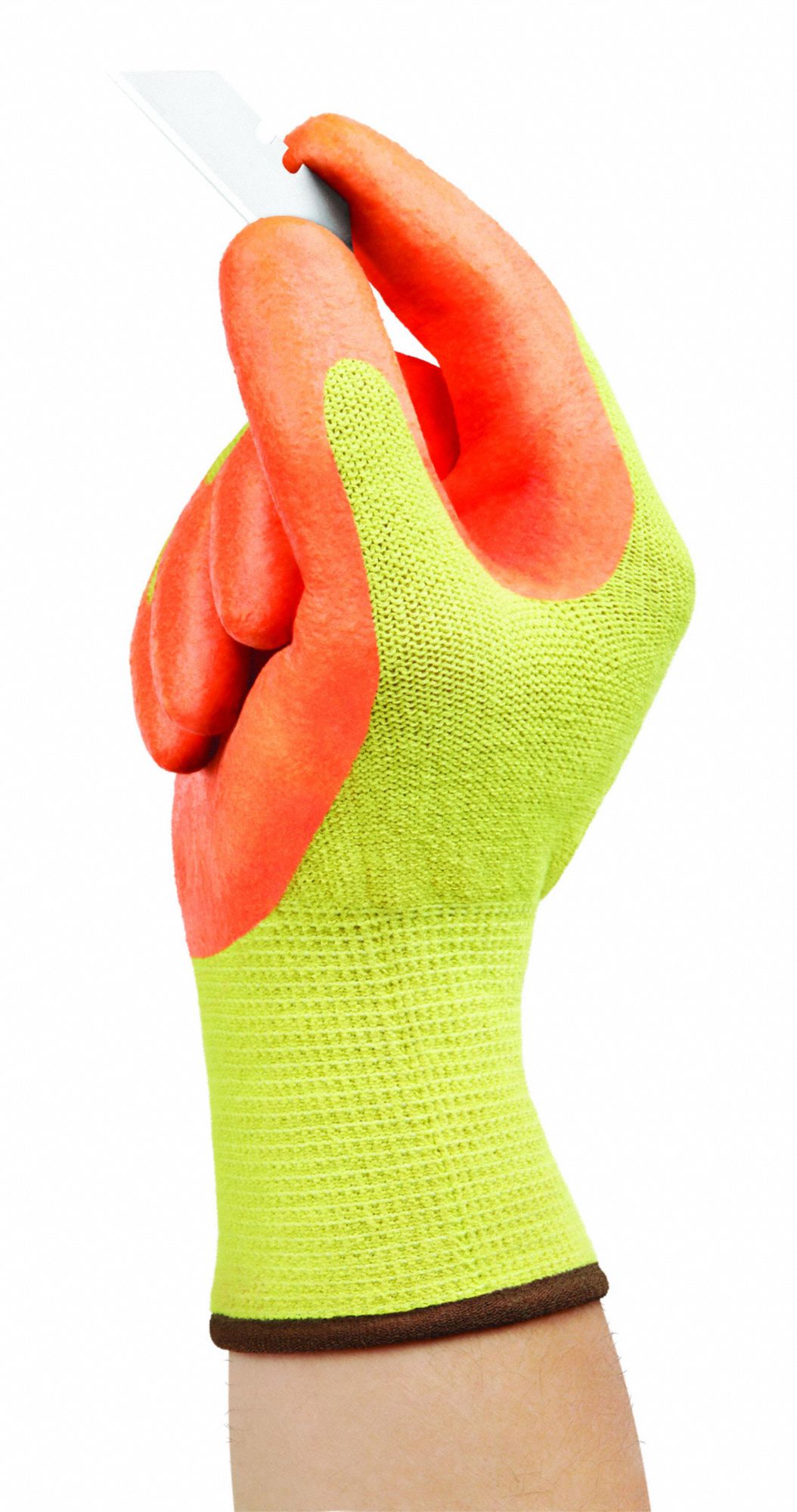 HYFLEX Coated Gloves: L ( 9 ), ANSI Cut Level A5, Palm, Dipped, Foam ...