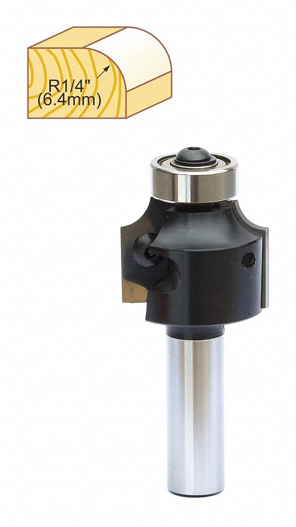 WESTWARD Roundover Cut Profile Router Bit: 1 1/4 in Cutter Dia., 15/16 ...