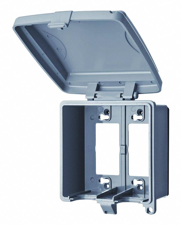 Vertical-Mount While In Use Weatherproof Cover, 2-Gang, PVC - Grainger