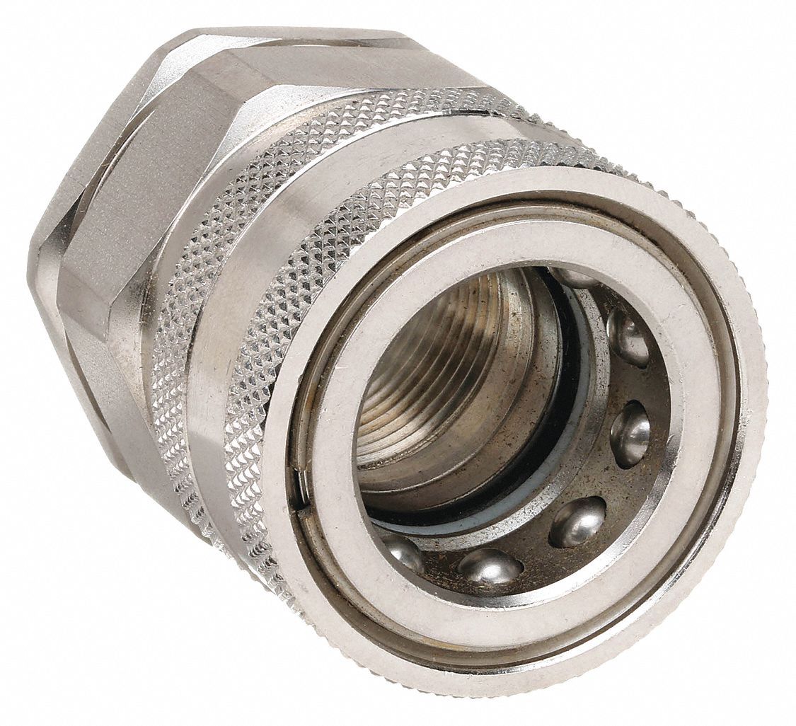 PARKER HYDRAULIC QUICK CONNECT HOSE COUPLING, 1¼ IN COUPLING SIZE, 316 ...