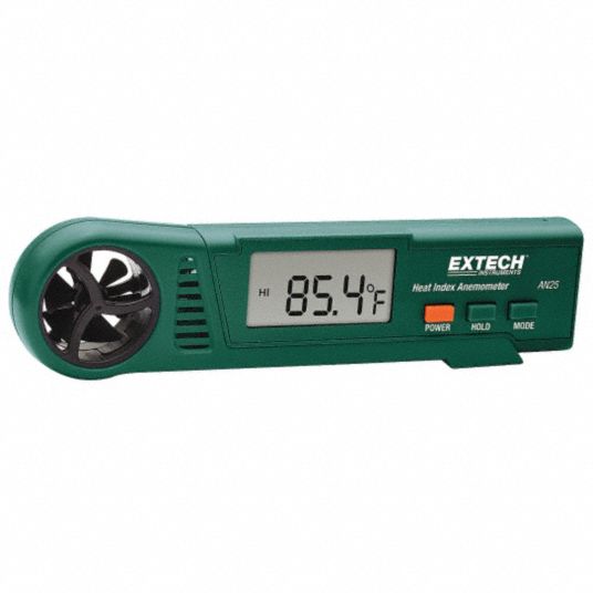 Heat Index Anemometer, Rotating Vane and Thermistor, No, Yes, 80 to ...