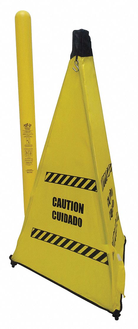 Soft Safety Sign, Caution, 31 in Height, 18 1/2 in Width - Grainger
