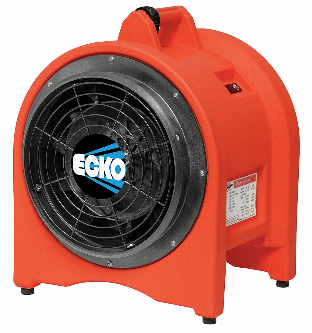 ECKO Axial Confined Space Fan, 2/3 HP, 115 Voltage, 3450 rpm Blower/Fan ...