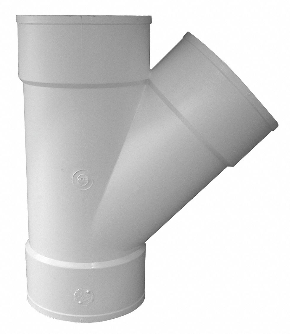 GENOVA PVC Wye, Hub, 6" Pipe Size - Pipe Fitting - 20LU52|41060 - Grainger