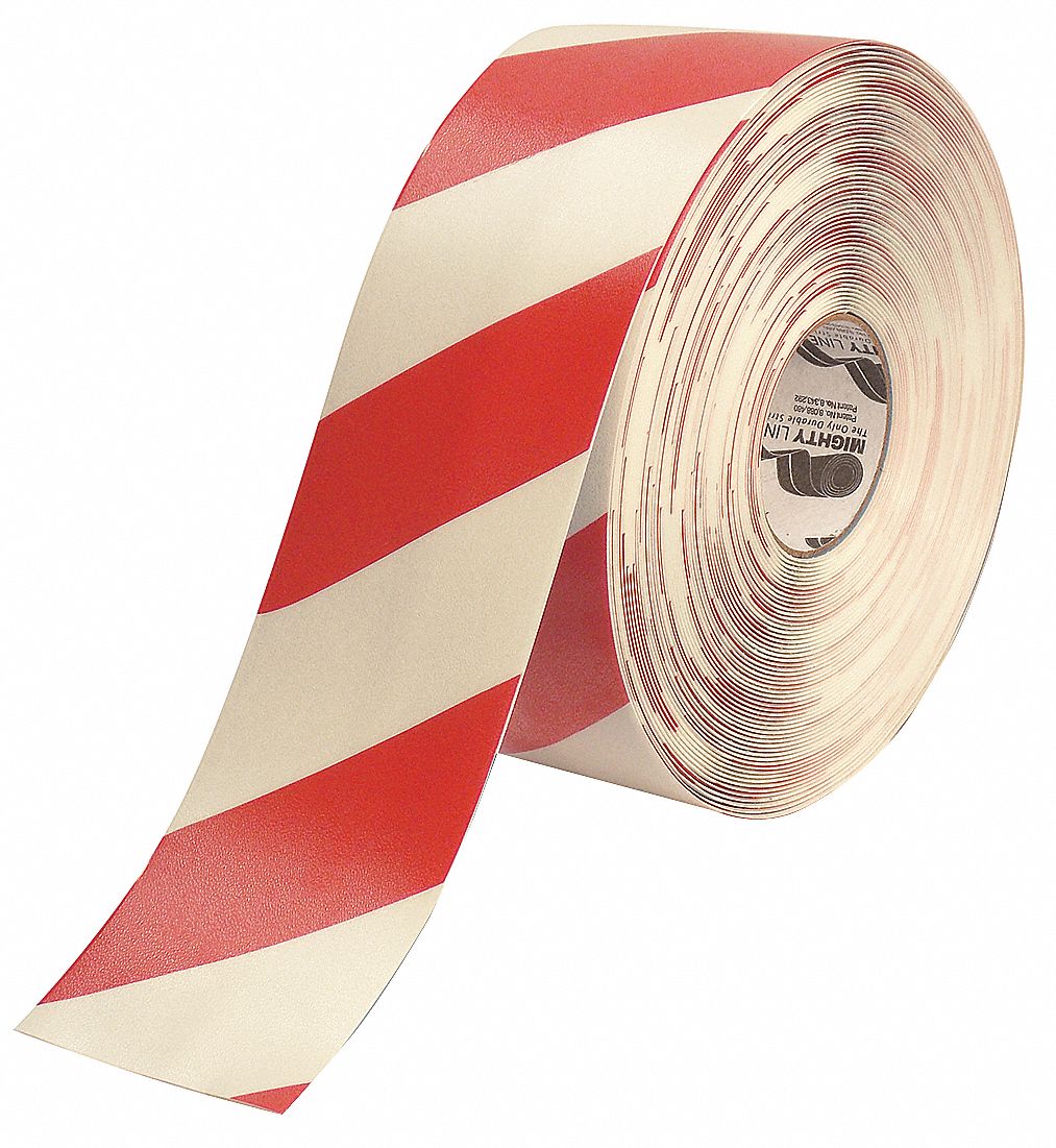 Extra-Durable, Striped, Floor Marking Tape - 20PF81|4RWCHVRED - Grainger