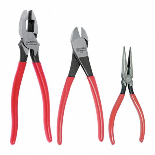 3 Pliers, Std Cushion Grip, Pliers and Cutter Set - 20PG82|J228GS ...