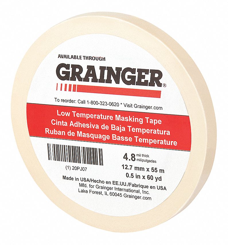1/2 in x 60 yd, 4.8 mil Tape Thick, Masking Tape - 20PJ07|20PJ07 - Grainger