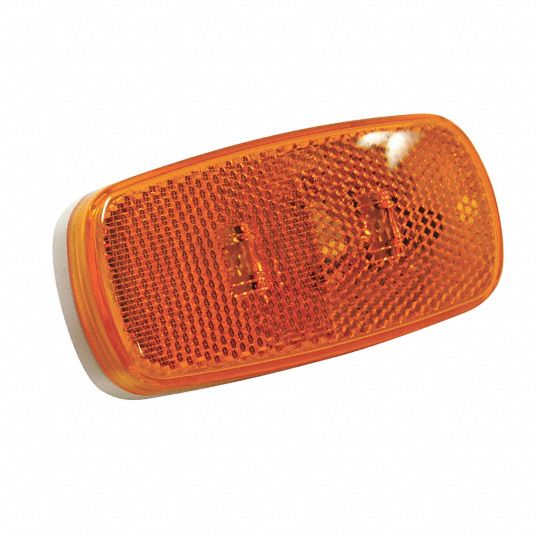 Amber LED Marker Lamp, A P2, Permanent, Rectangular - Grainger