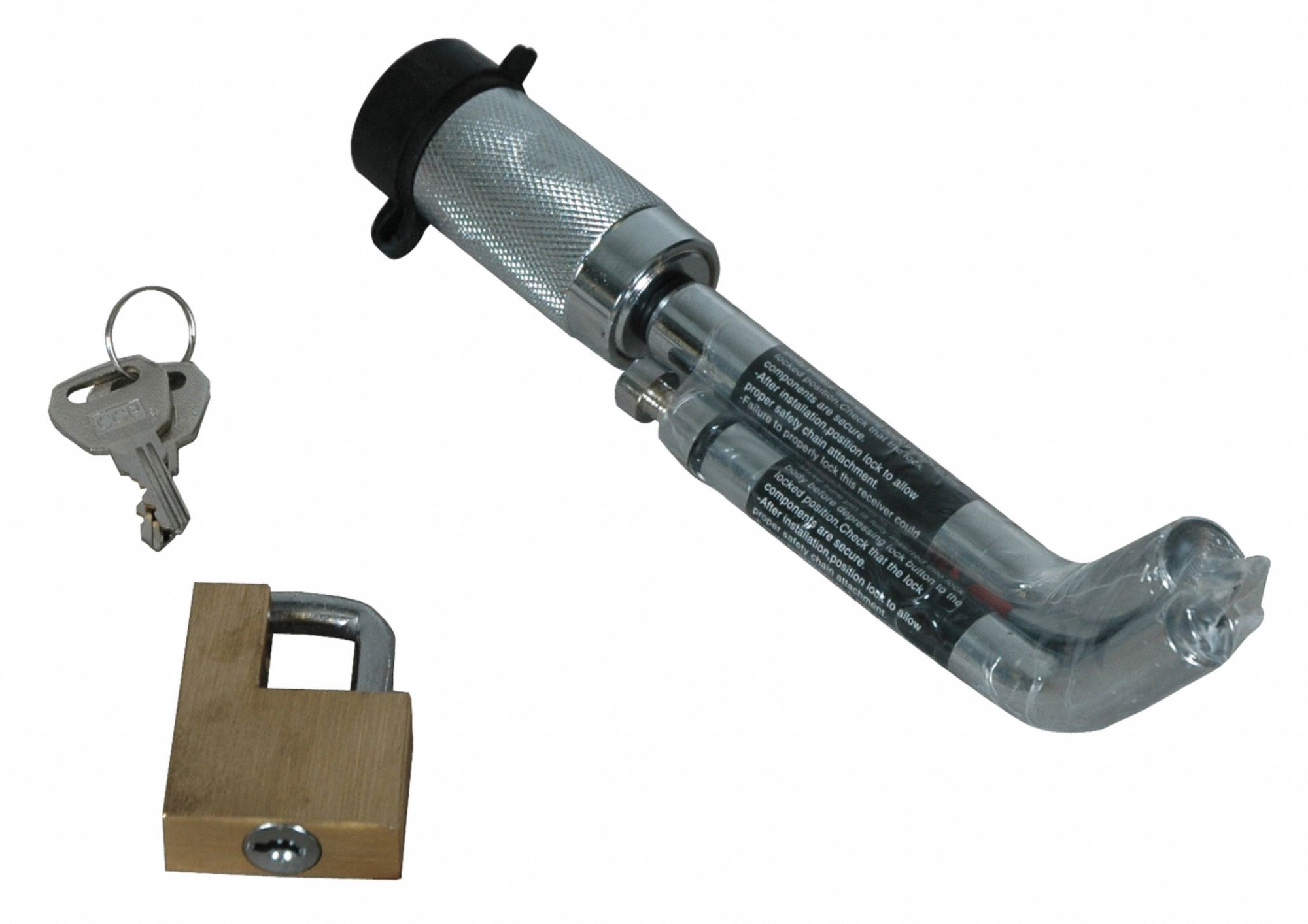 REESE Coupler Lock: Dual Bent Pin, 1/2 in/5/8 in, Chrome, (2) Keys ...