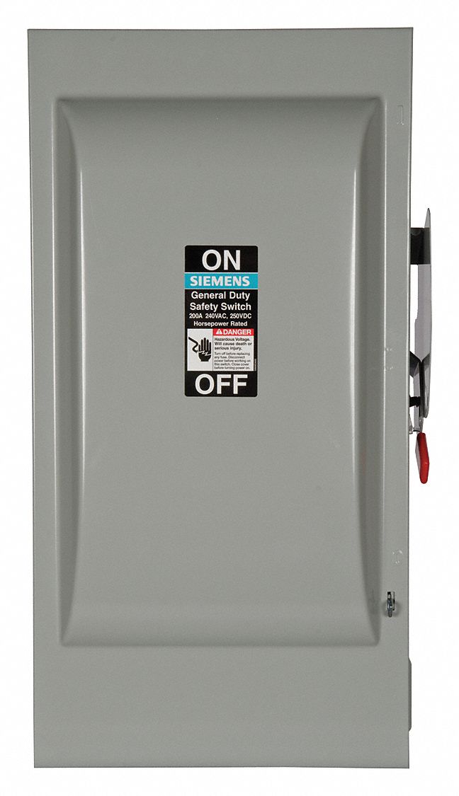 Safety Switch, Nonfusible, General, 240V AC Voltage, 3 Phase, 60 hp ...
