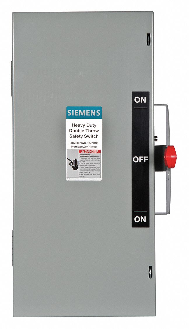 SIEMENS Safety Switch, Nonfusible, Heavy, 600V AC Voltage, 3 Phase, 60 ...