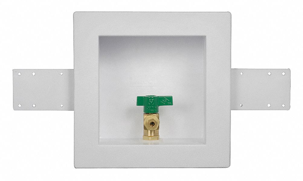 8.10 in x 8 in Polystyrene/Low Lead Alloy Ice Maker Outlet Box with ...