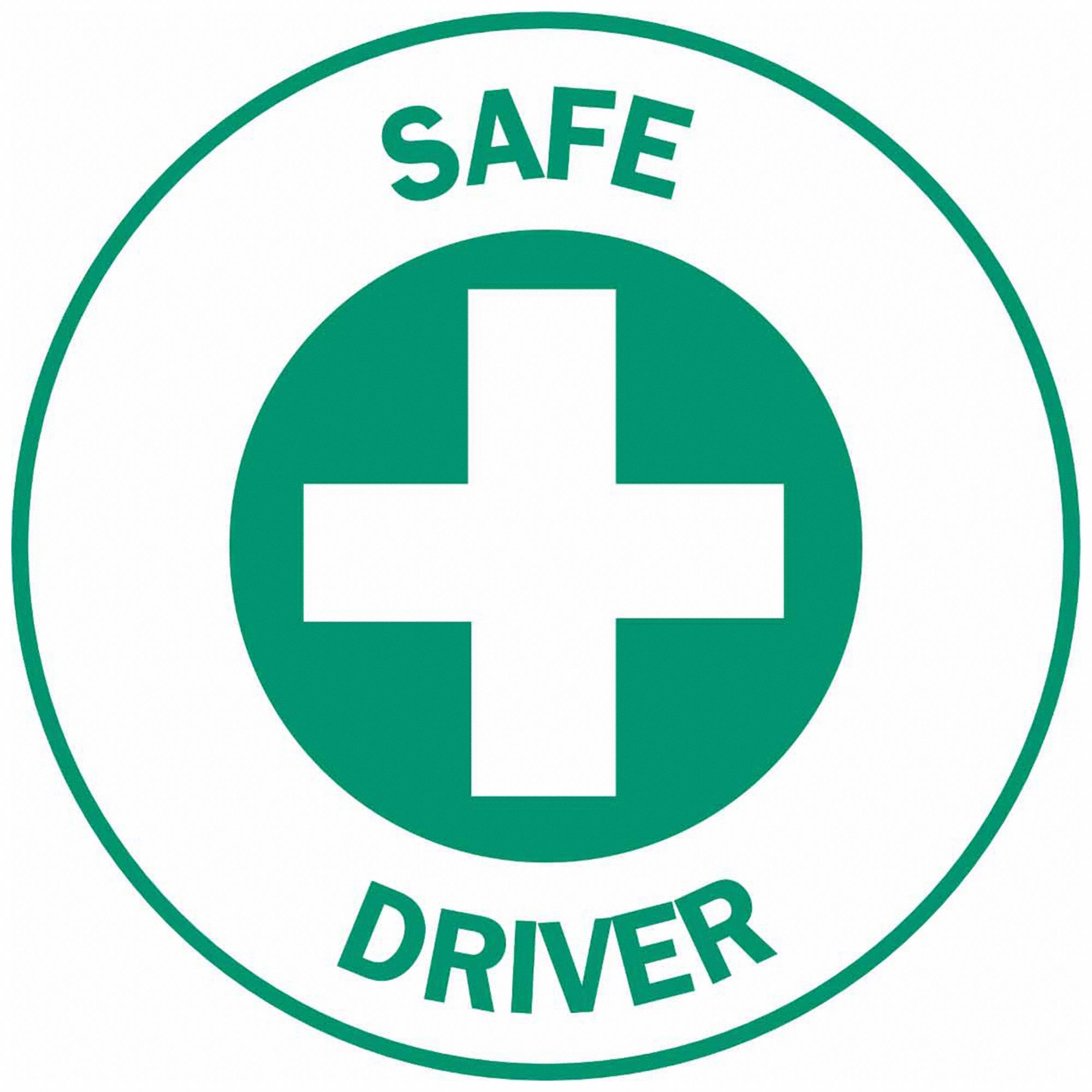 Safe Driver, 2 in Dia, Hard Hat Label - 20RY84|49557 - Grainger