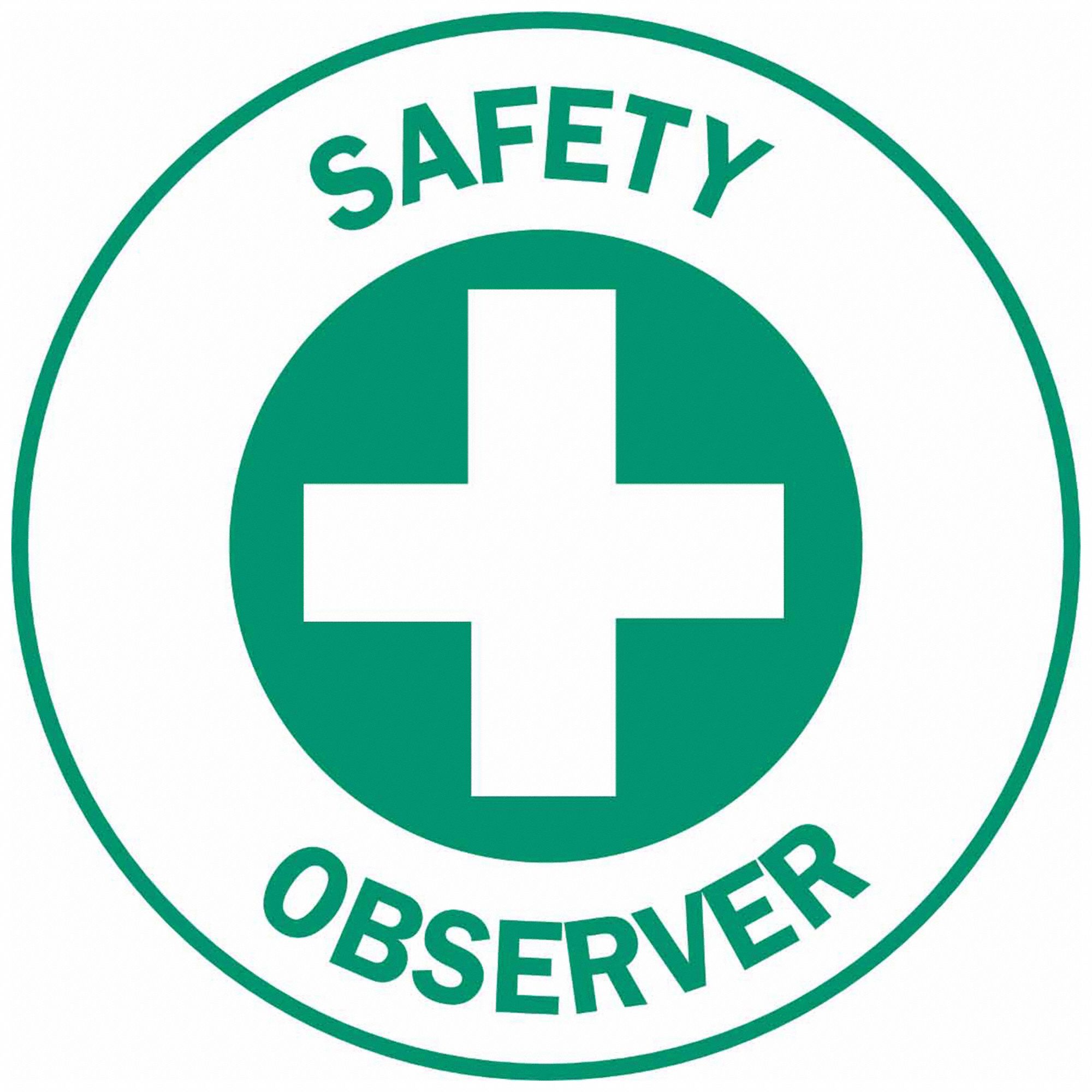 Safety Observer, 2 in Dia, Hard Hat Label - 20RY95|49572 - Grainger