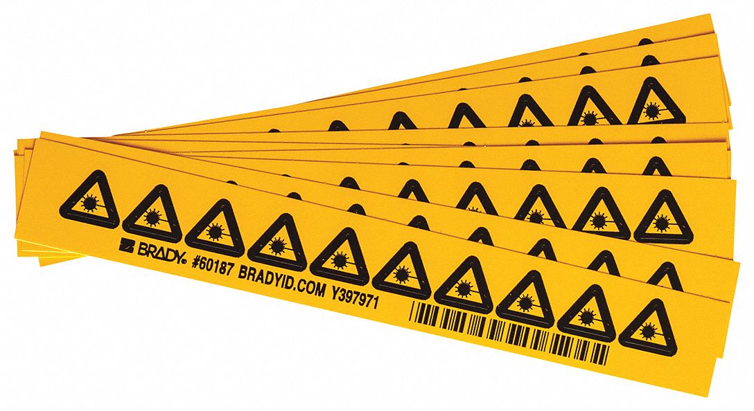 BRADY Warning Label, Vinyl, 1/2 in Height, 1/2 in Width, Write on ...