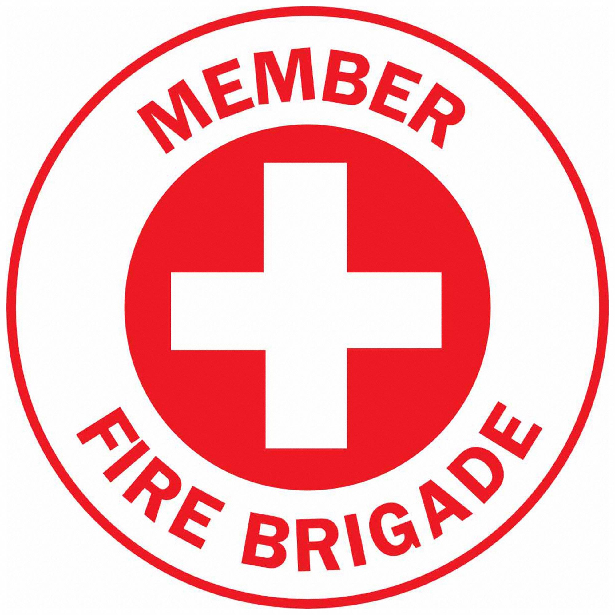 Member Fire Brigade, 2 in Dia, Hard Hat Label - 20RZ53|76305 - Grainger