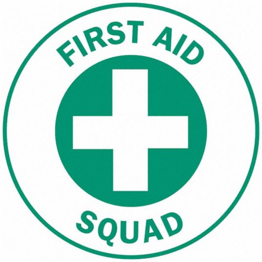 First Aid Squad, 2 in Dia, Hard Hat Label - 20RZ54|76306 - Grainger