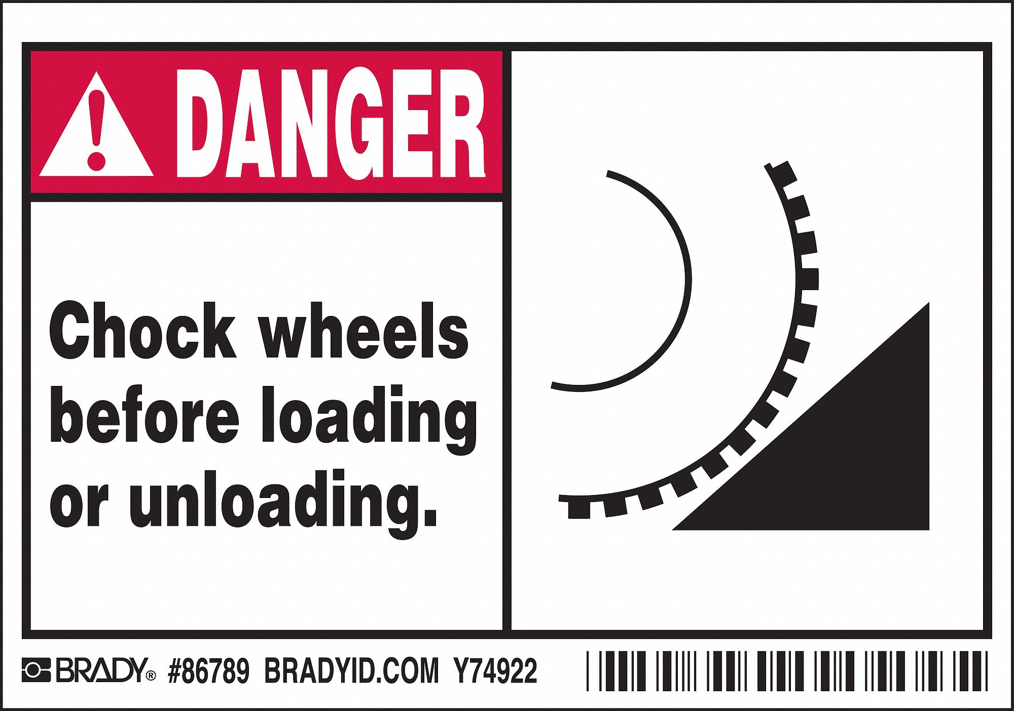 BRADY LABELS 86122 DNGR 3 1/2INX5IN 5/PK - Safety, Facility and Grounds ...