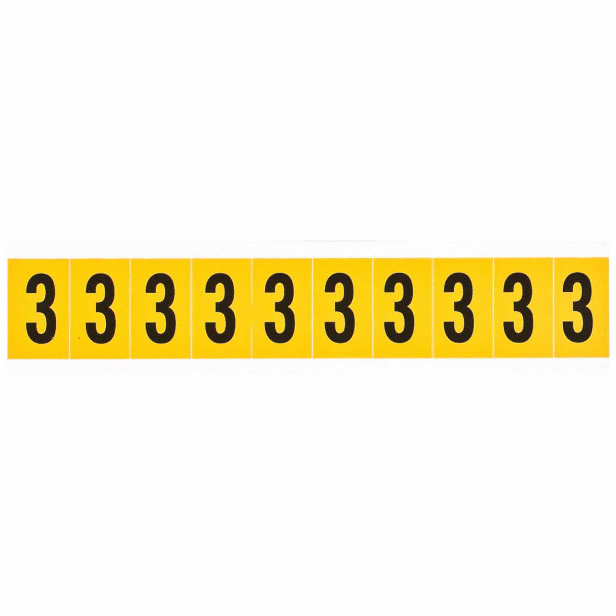 1 in Character Ht, Indoor/Outdoor, Number Label - 20TA69|1530-3 - Grainger