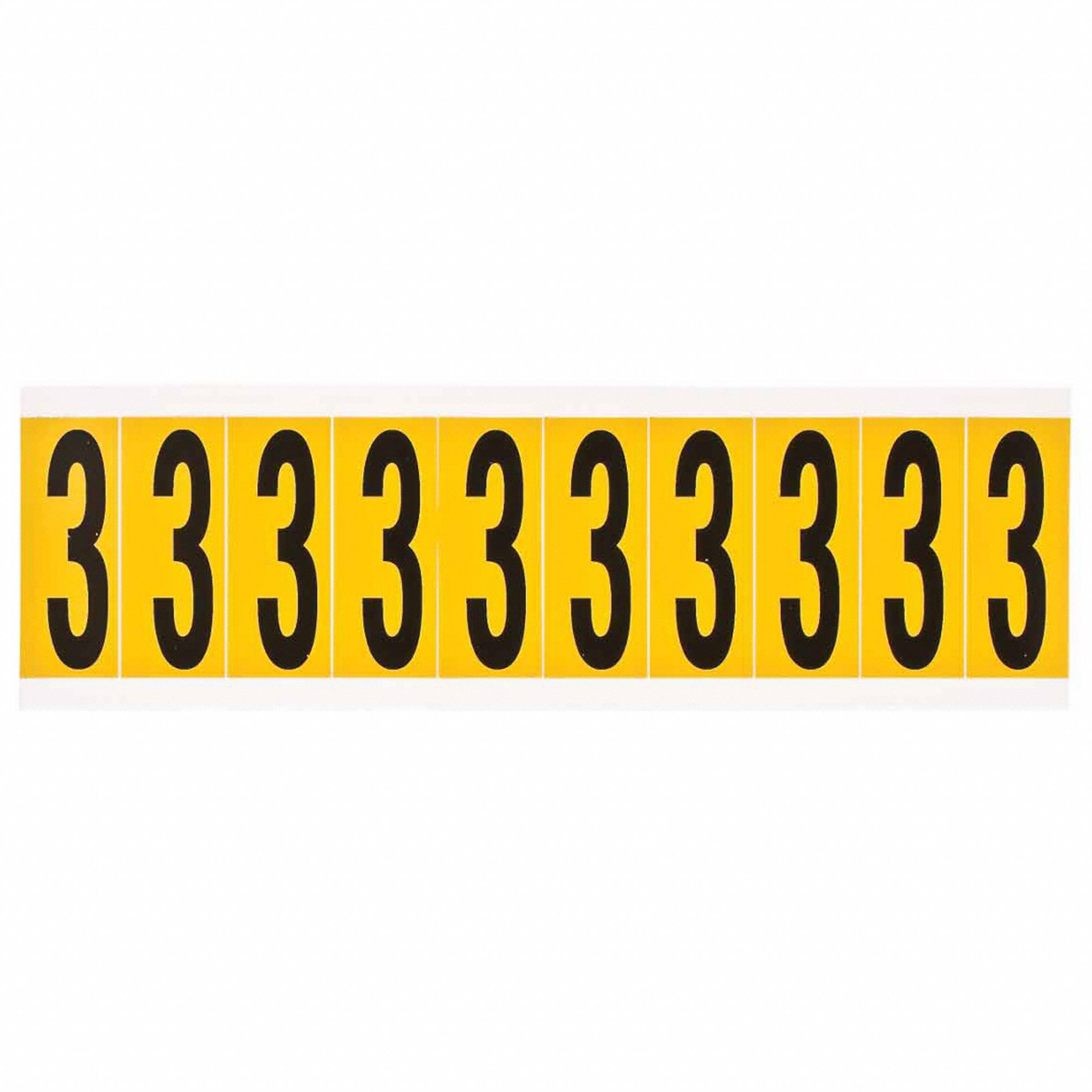 3 in Character Ht, Indoor/Outdoor, Number Label - 20TA72|1534-3 - Grainger