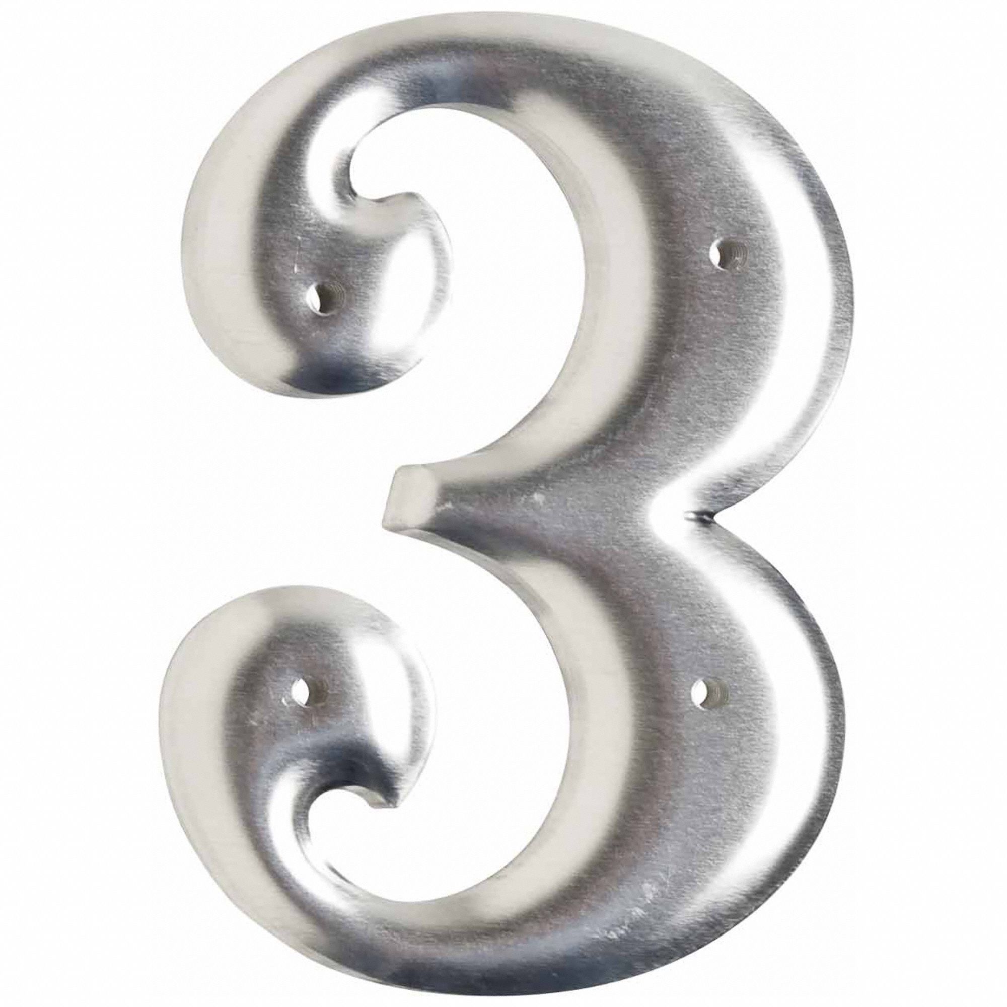 3, Silver, Number Label - 20TA76|1600-3 - Grainger