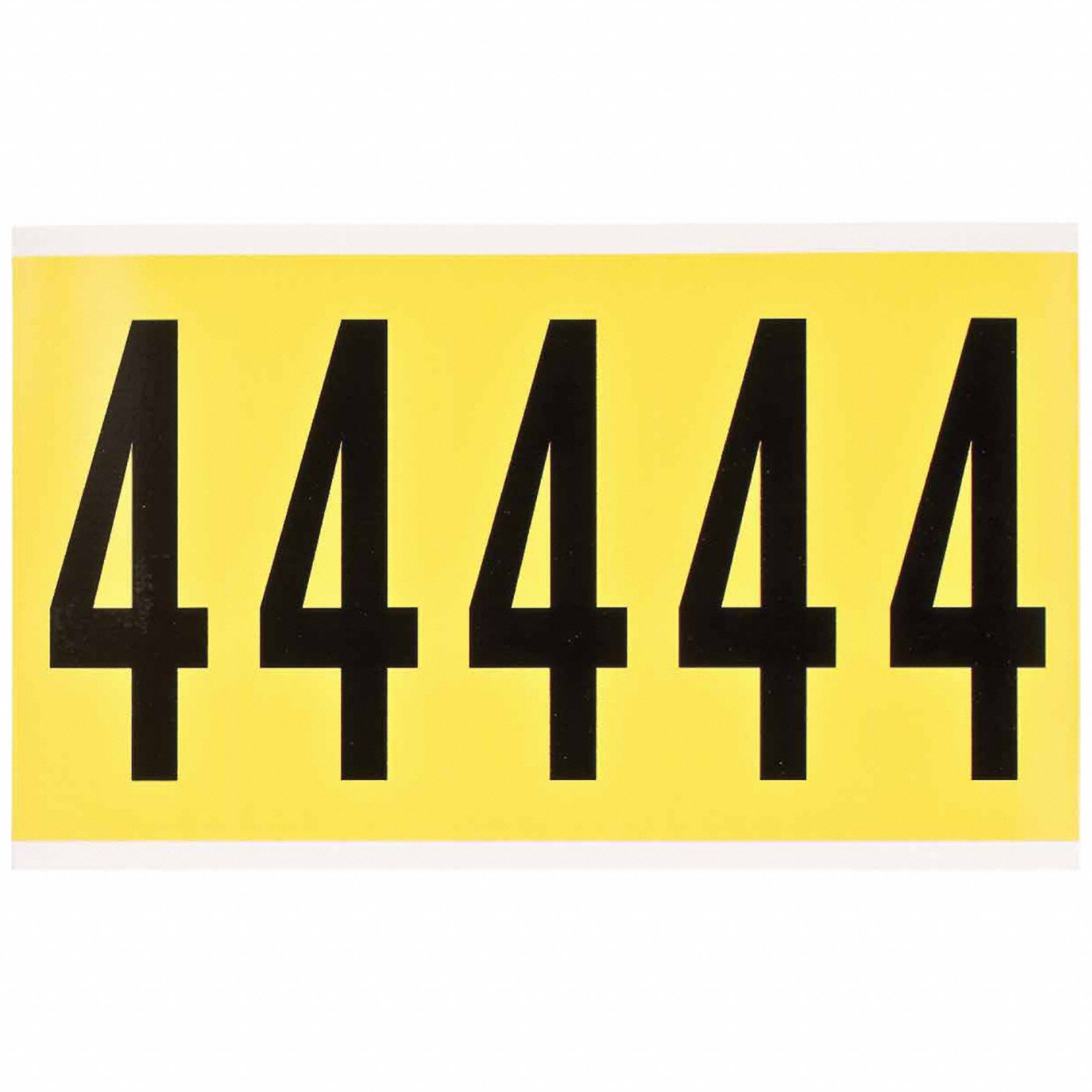 4 in Character Ht, Indoor Only, Number Label - 20TC08|3460-4 - Grainger