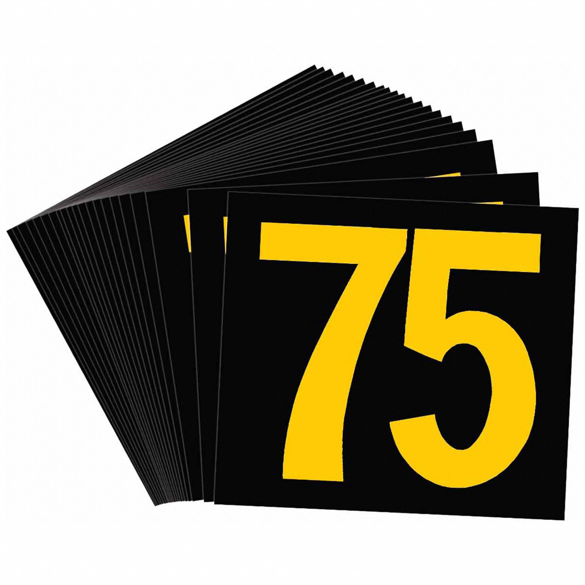 75, 2 1/2 in Character Ht, Number Label - 20TC16|50016 - Grainger