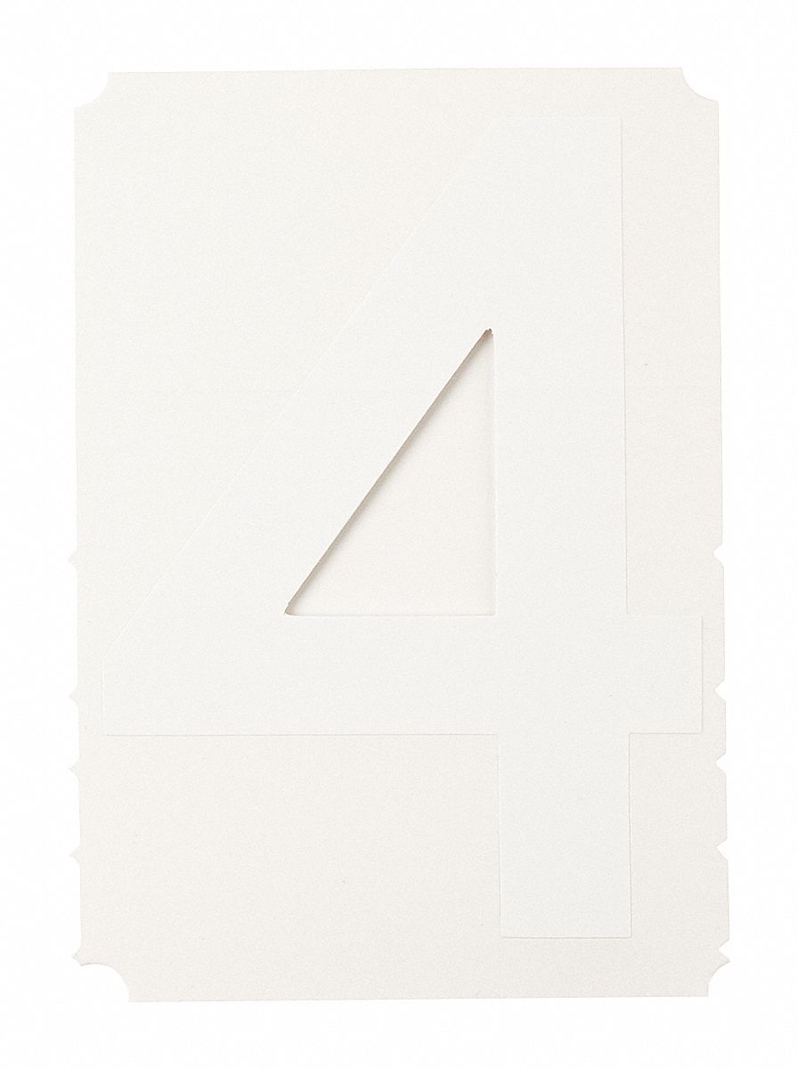 3 in Character Ht, Indoor/Outdoor, Number Label - 20TC43|5130-4 - Grainger
