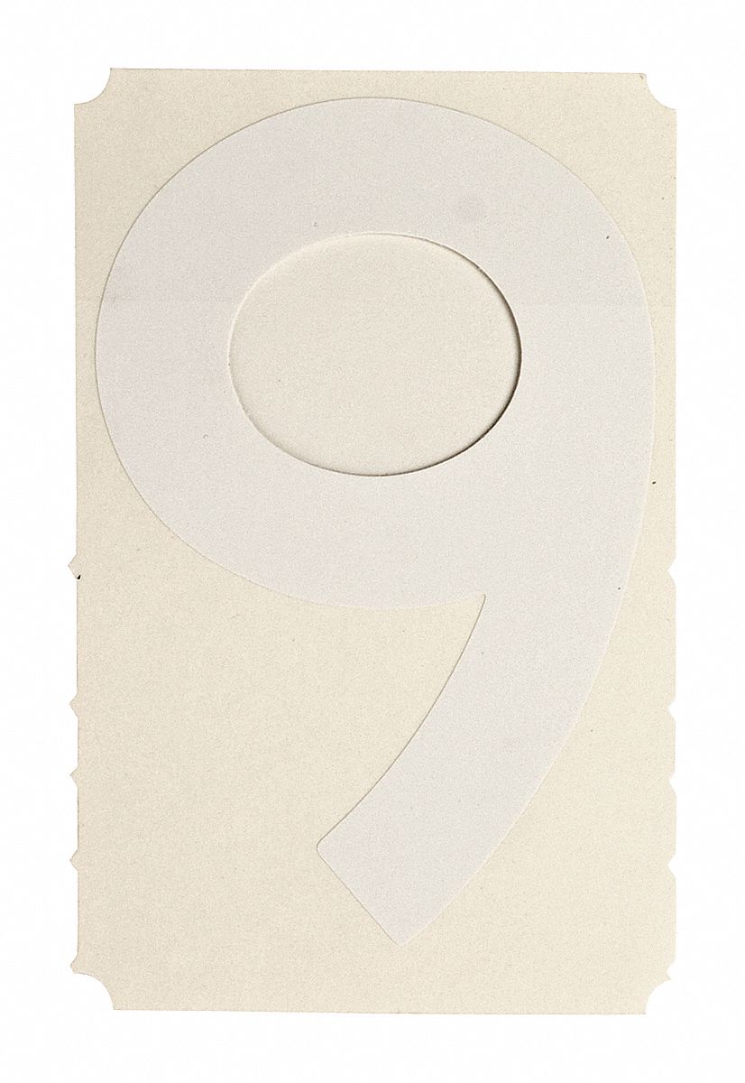 2 in Character Ht, Indoor/Outdoor, Number Label - 20TC37|5080-9 - Grainger