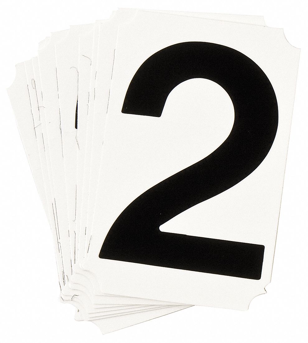 BRADY NUMBER 2 HELVETICA 2IN BLK 10/PK - Letters and Numbers - BDY8210 ...
