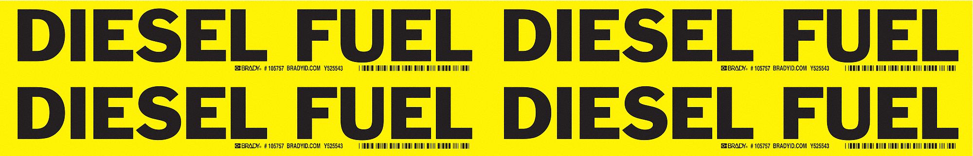 Diesel Fuel, Yellow, Pipe Marker - 20TE05|105757 - Grainger