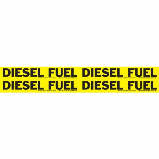 Diesel Fuel, Yellow, Pipe Marker - 20TE05|105757 - Grainger