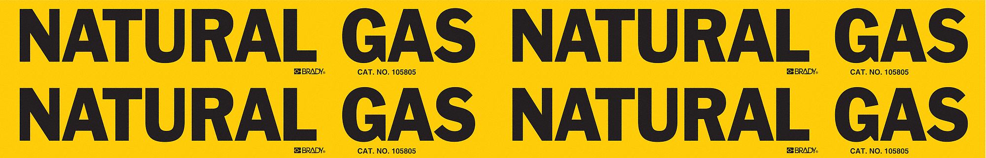 Natural Gas, Yellow, Pipe Marker - 20TE11|105805 - Grainger