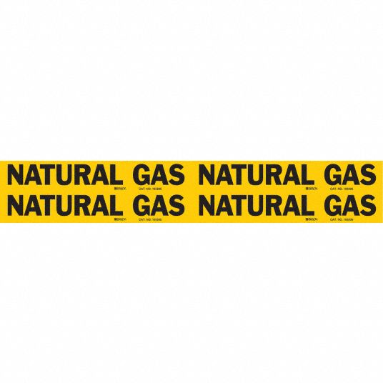 Natural Gas, Yellow, Pipe Marker - 20TE11|105805 - Grainger