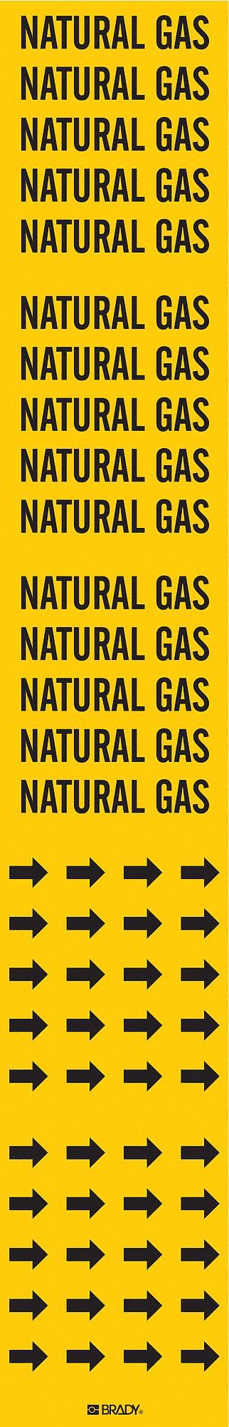 Natural Gas, Yellow, Pipe Marker - 20TE12|105806 - Grainger